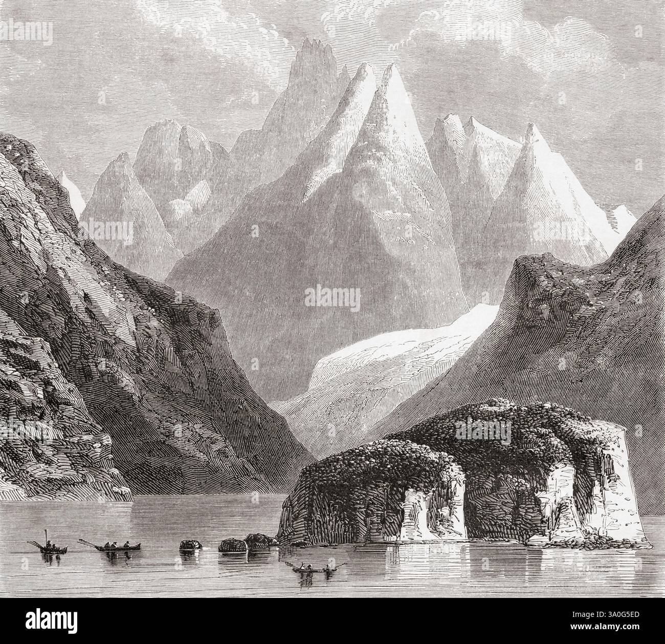 The peaks of Admiralty Strait, Tierra del Fuego archipelago, Chile ...