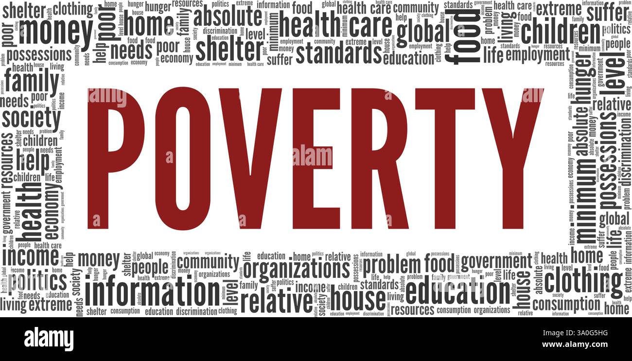 Poverty vector illustration word cloud isolated on a white background ...