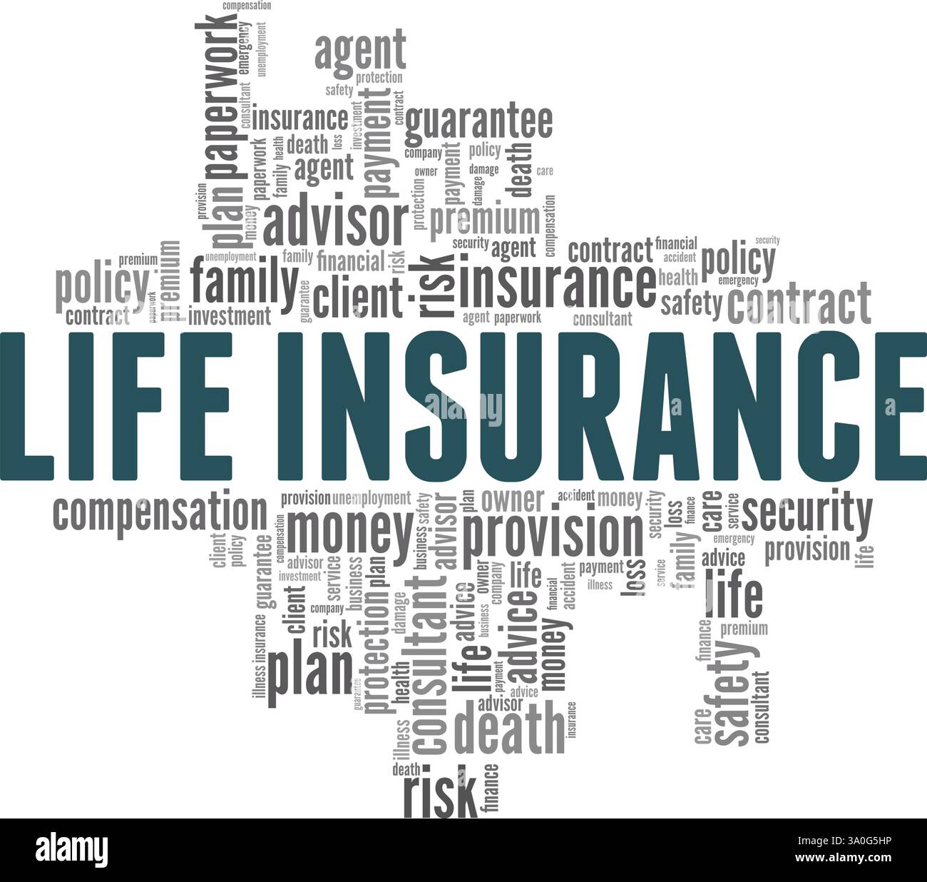 Life Insurance vector illustration word cloud isolated on a white background Stock Vector Image ...