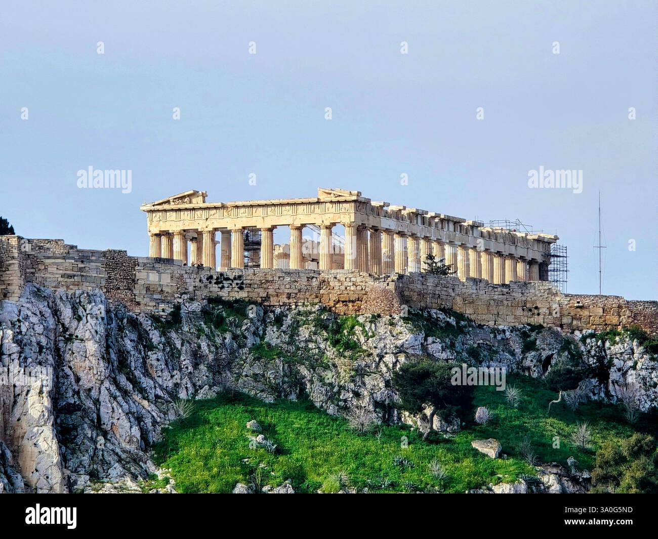 The Parthenon, an iconic ancient temple, showcases its majestic columns ...