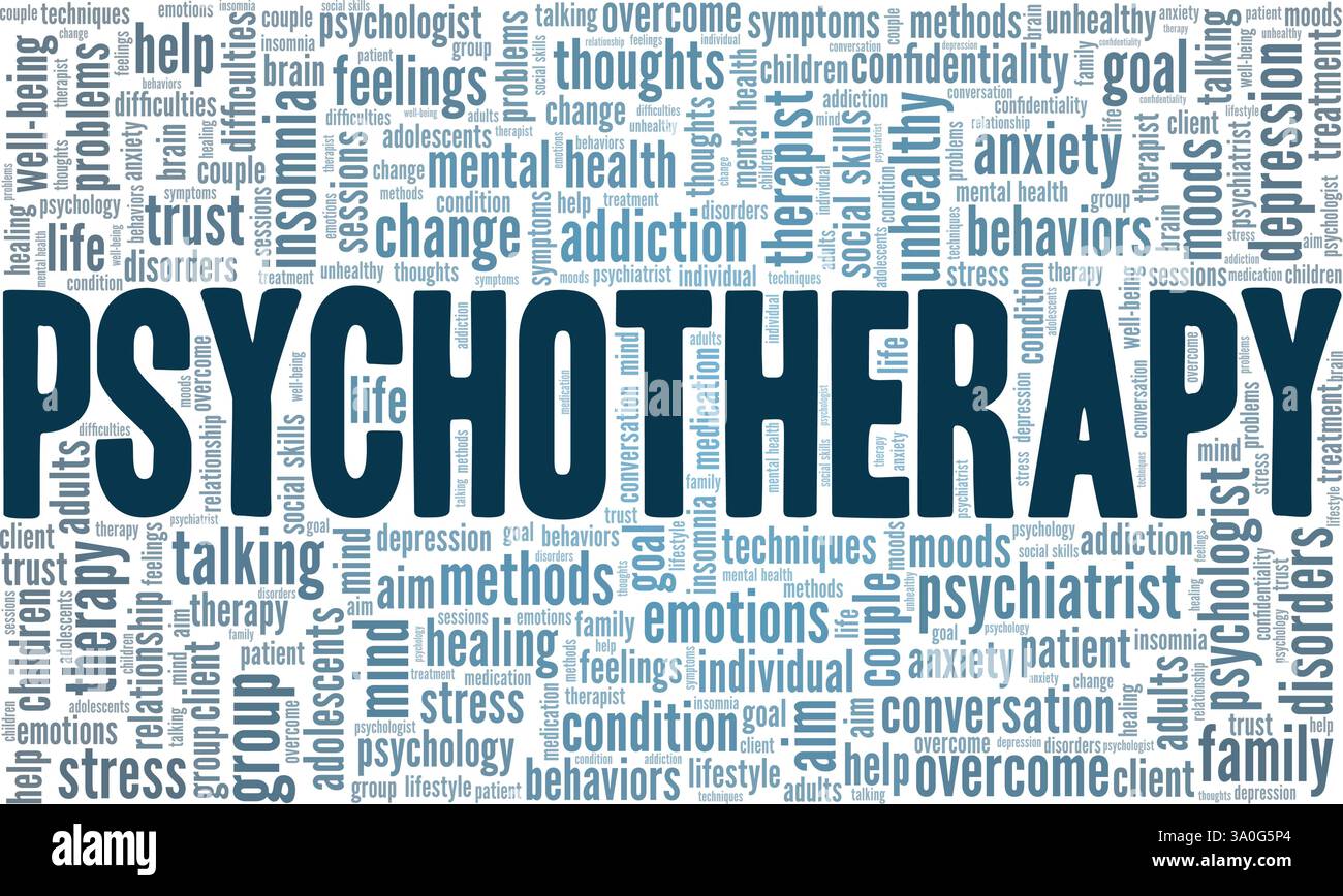 Psychotherapy vector illustration word cloud isolated on a white ...