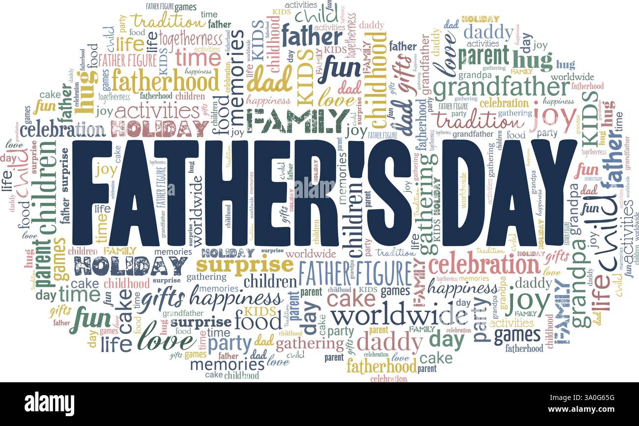 Father's Day vector illustration word cloud isolated on a white ...