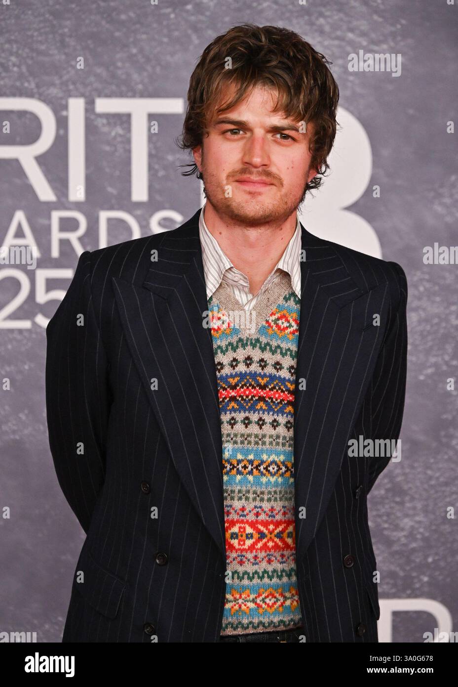 ***STRICTLY EDITORIAL USE ONLY*** Joe Keery attends The BRIT Awards ...