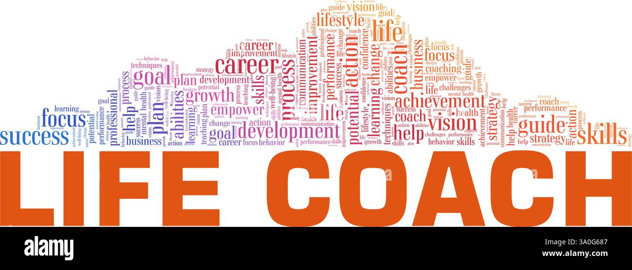 Life Coach vector illustration word cloud isolated on a white ...