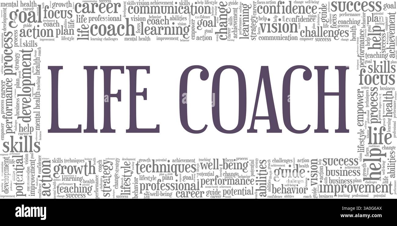 Life Coach vector illustration word cloud isolated on a white ...