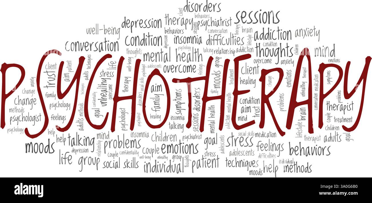 Psychotherapy vector illustration word cloud isolated on a white ...