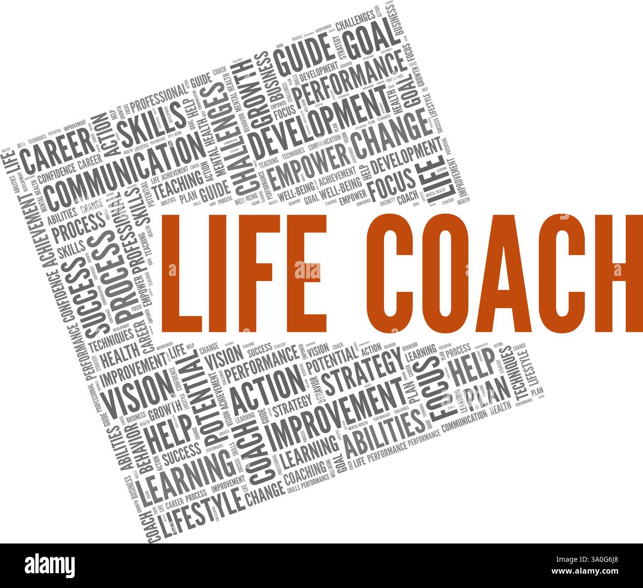 Life Coach vector illustration word cloud isolated on a white ...