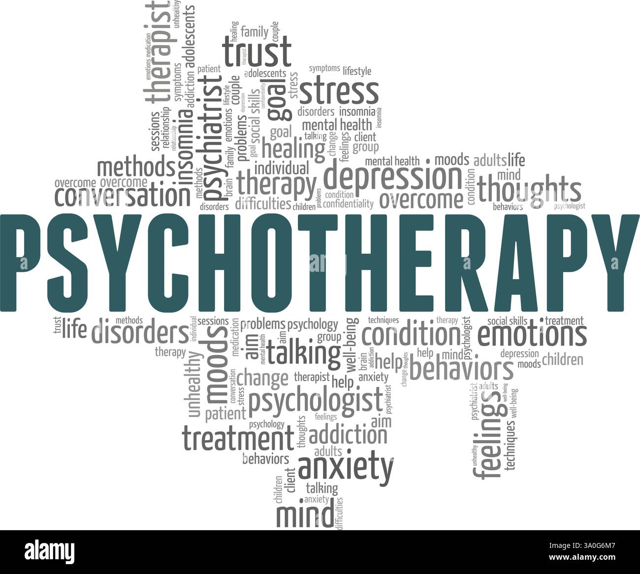 Psychotherapy vector illustration word cloud isolated on a white ...