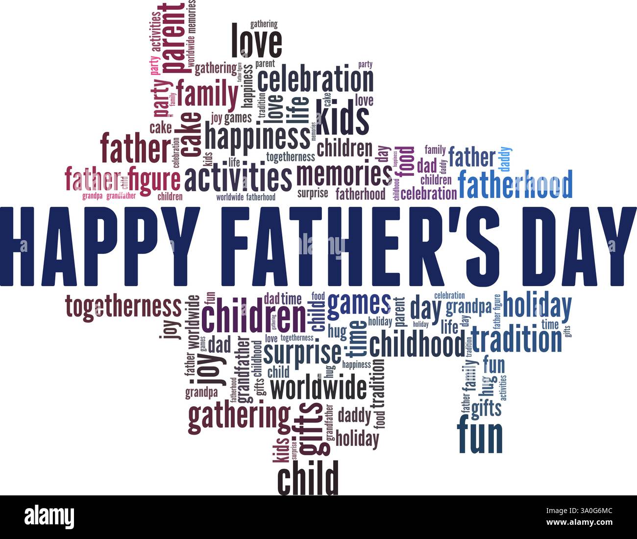 Happy Father's Day vector illustration word cloud isolated on a white ...