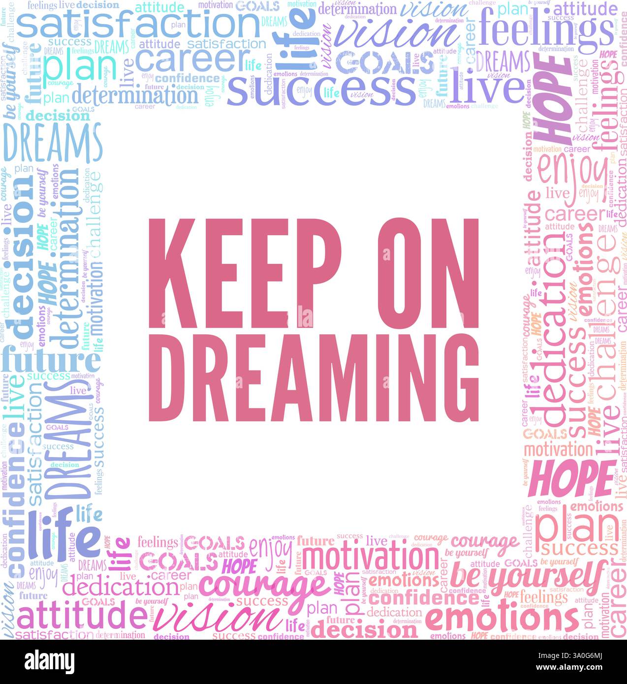 Keep on Dreaming vector illustration word cloud isolated on a white ...