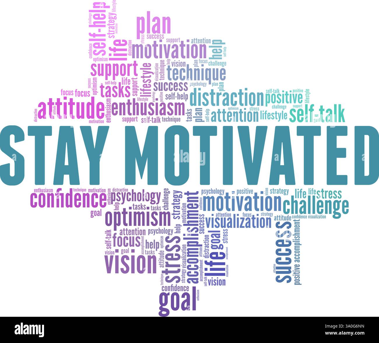 Stay Motivated vector illustration word cloud isolated on a white ...