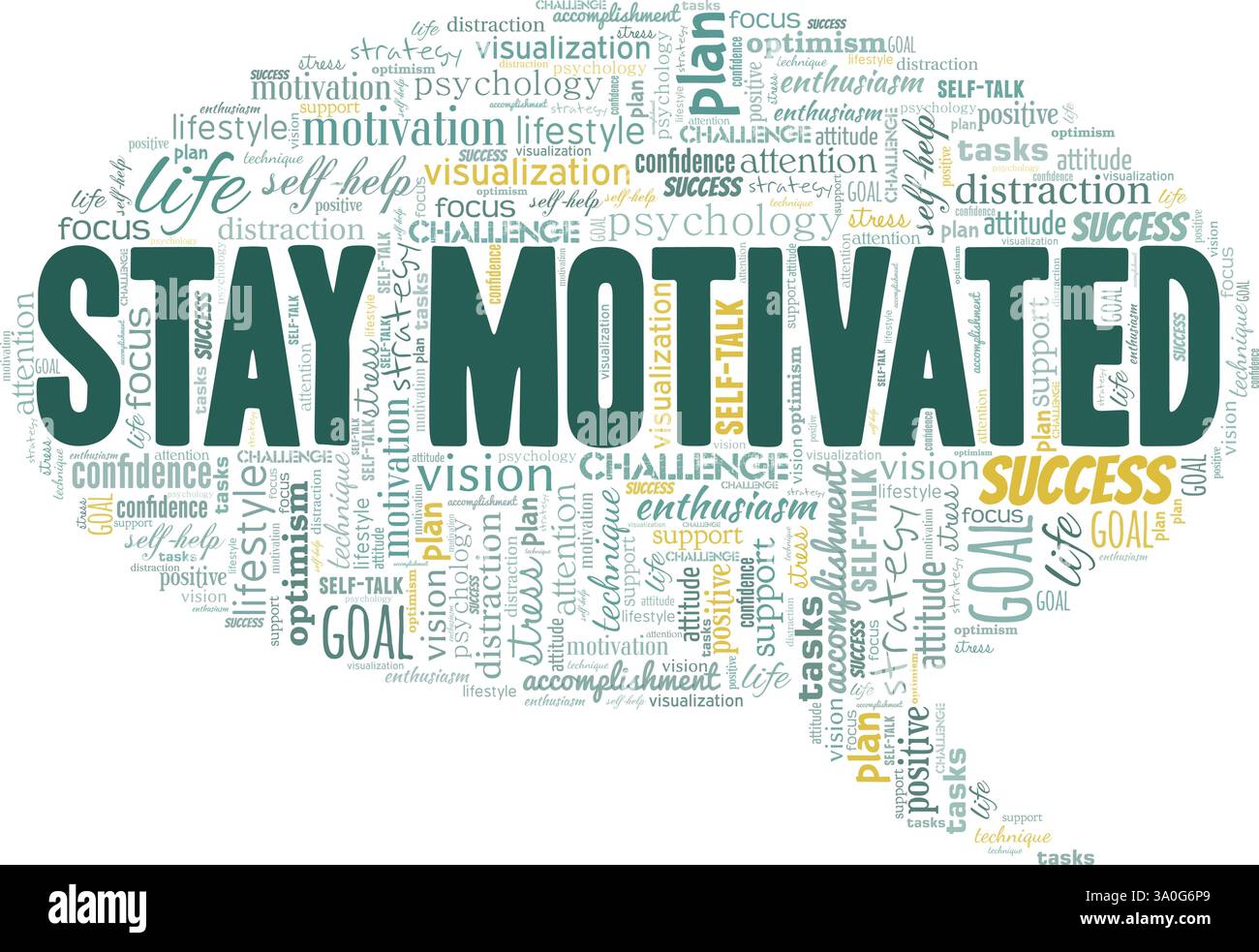 Stay Motivated vector illustration word cloud isolated on a white ...