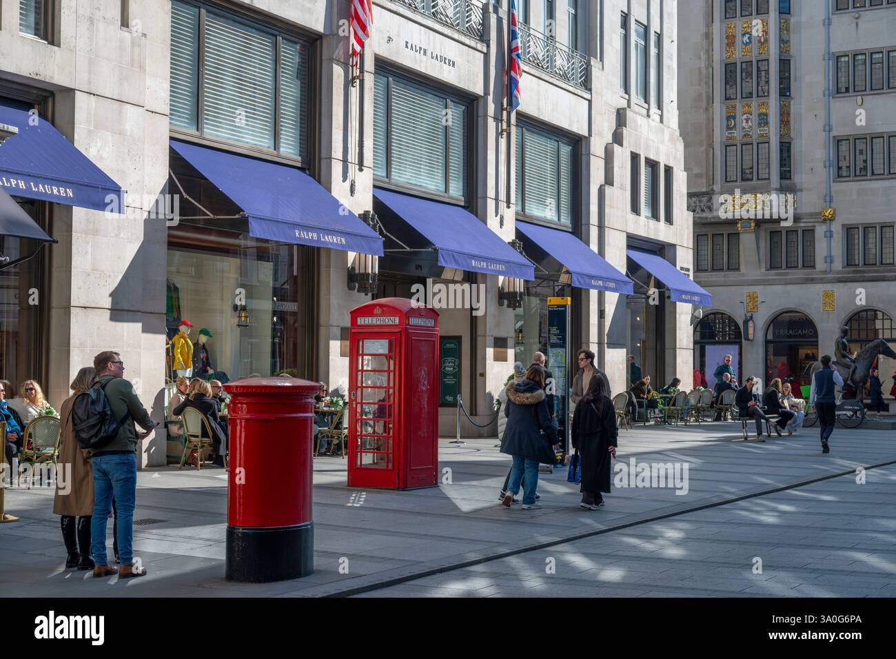 New Bond Street in London’s Mayfair, Spring sunshine on 3 March 2025 ...