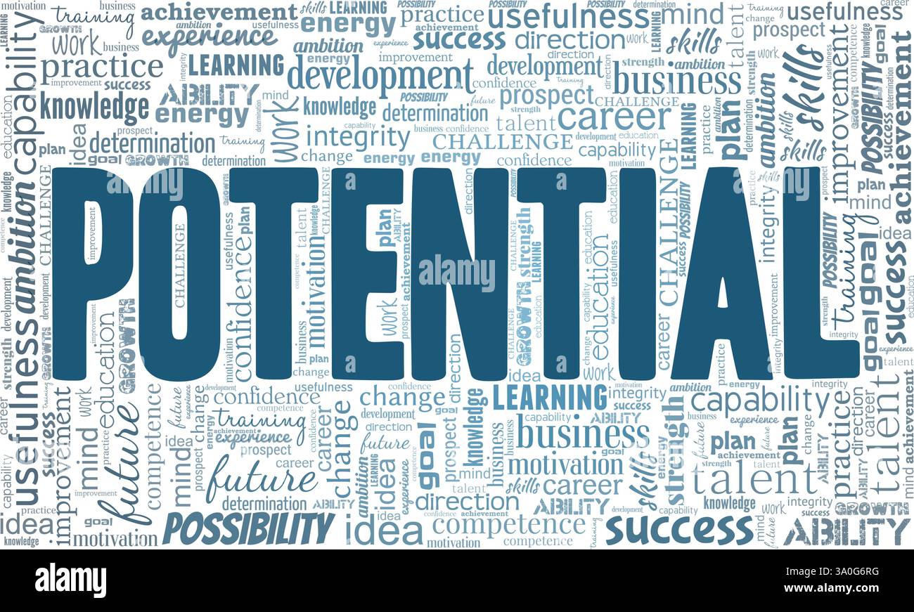 Potential vector illustration word cloud isolated on a white background ...
