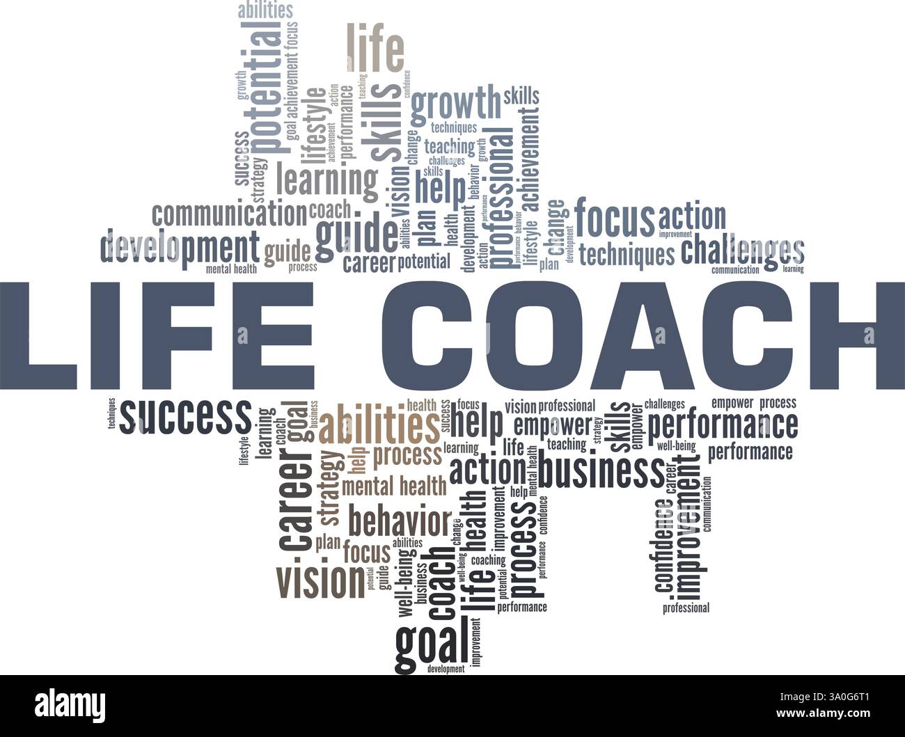 Life Coach vector illustration word cloud isolated on a white ...
