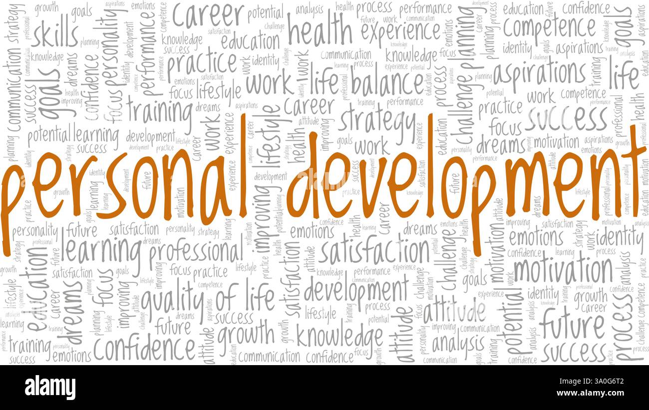 Personal Development vector illustration word cloud isolated on a white ...