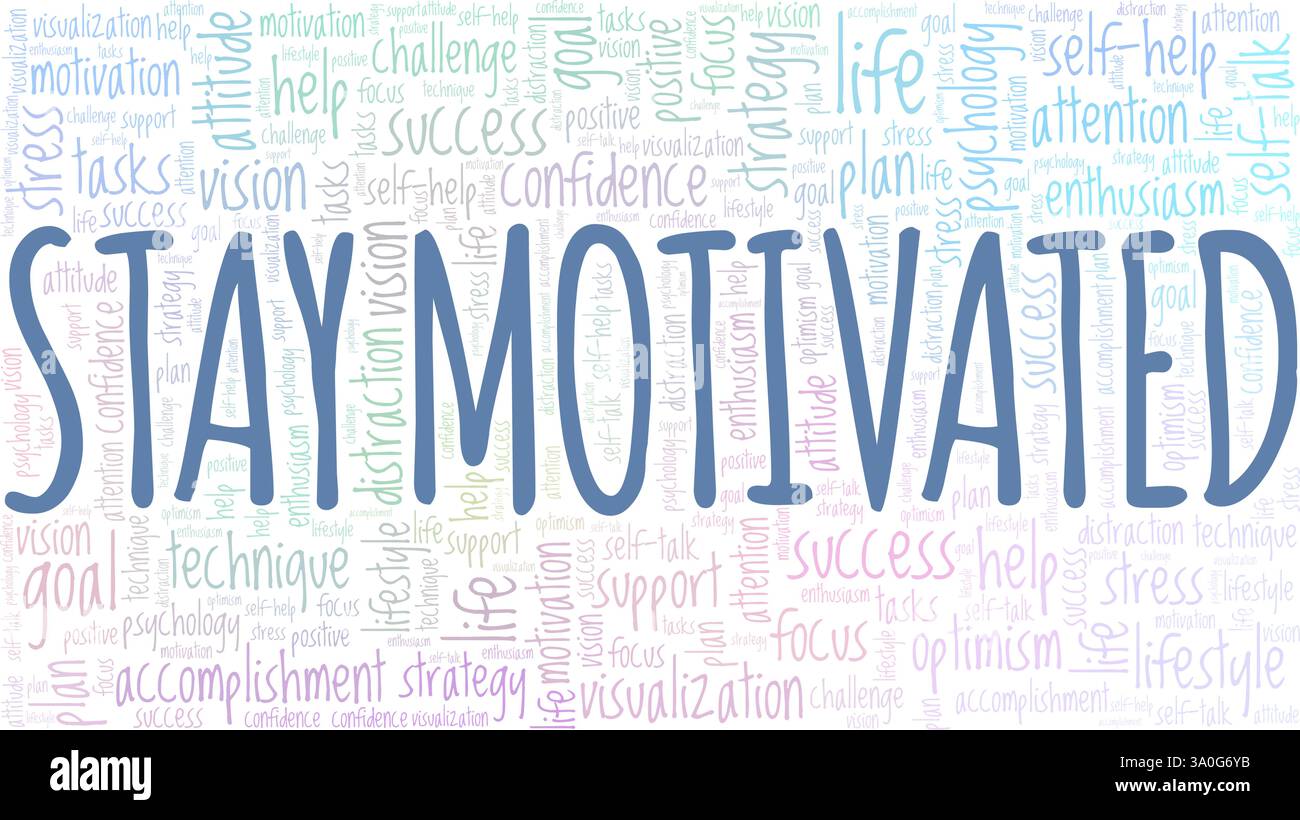 Stay Motivated vector illustration word cloud isolated on a white ...