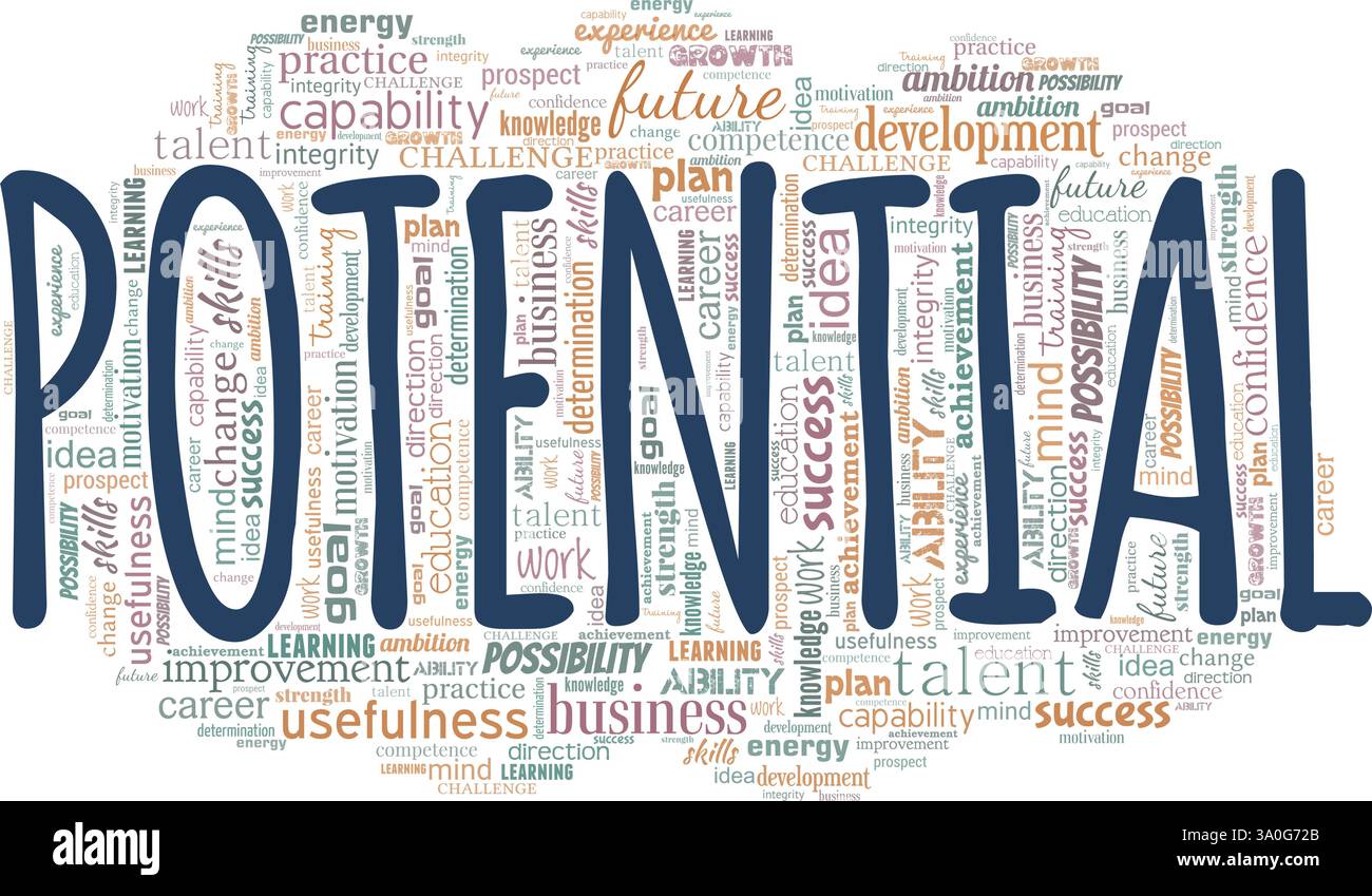 Potential vector illustration word cloud isolated on a white background ...