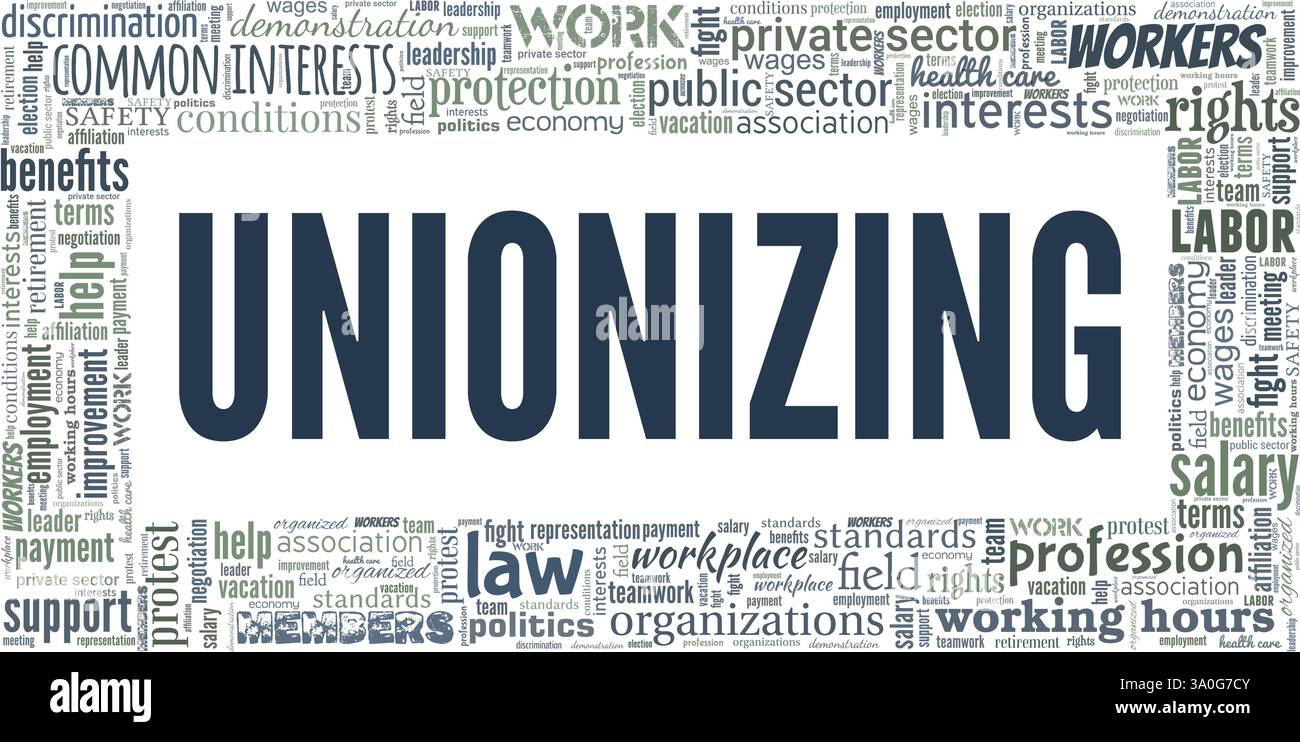 Unionizing vector illustration word cloud isolated on a white ...