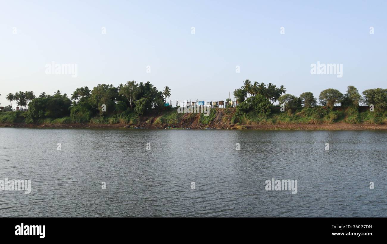 Beautiful View of Krishna River During the Maharashtra and Karnataka ...