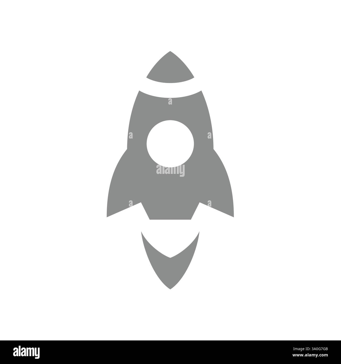 Rocket or rocketship vector icon. Space shuttle and ship, startup ...