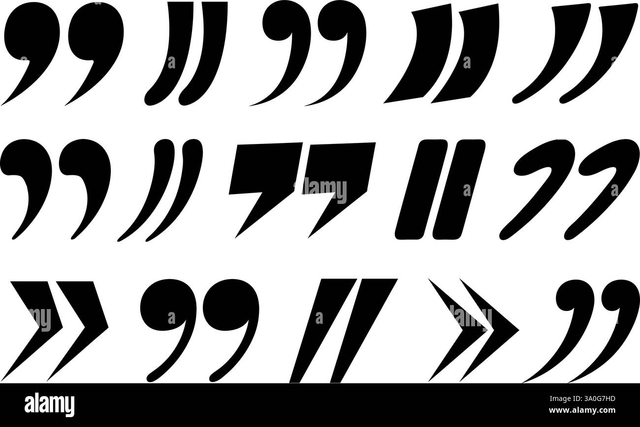 Collage of different quotation marks symbols isolated on white Stock ...