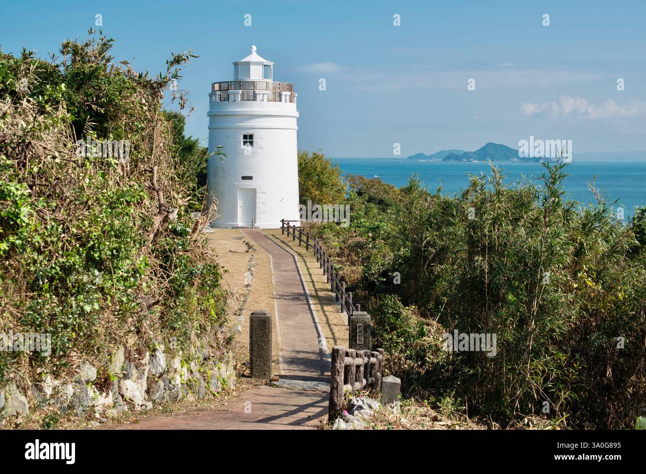 Photo shows the first brick lighthouse to built in Japan on Sugashima ...