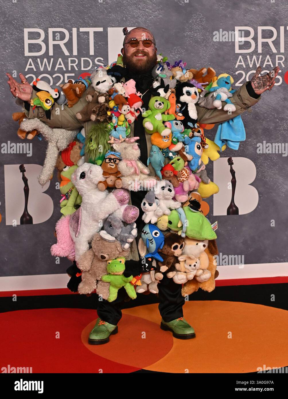 ***STRICTLY EDITORIAL USE ONLY*** Teddy Swims attends The BRIT Awards 2025 in London, England ...