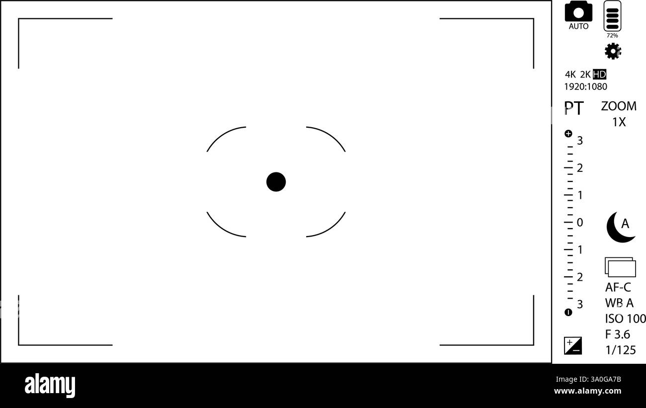 Video finder frame or capture photo with function icons, preview ...