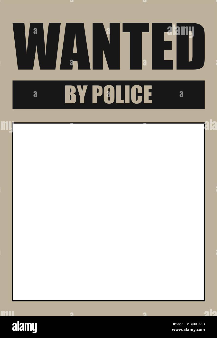 Wanted by police banner poster with place photo, vector of criminal ...