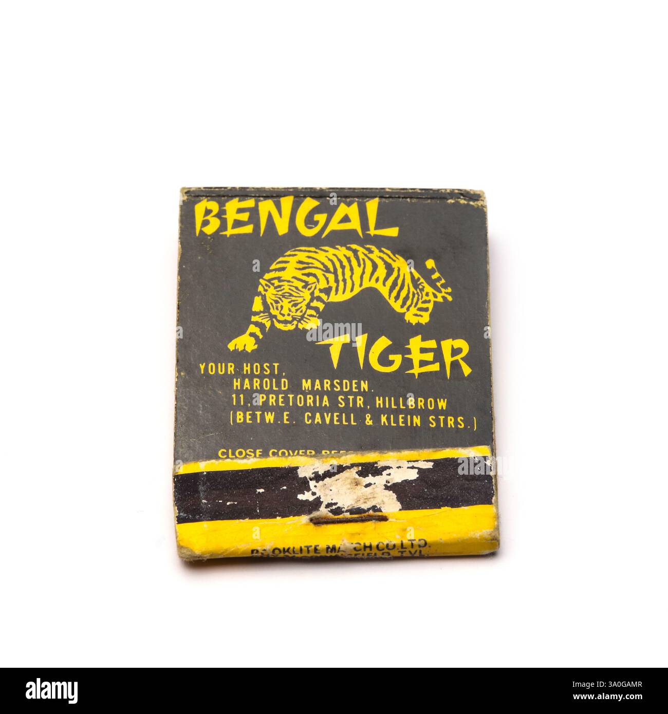 Bengal Tiger,1960's matchbook matchbox Stock Photo - Alamy