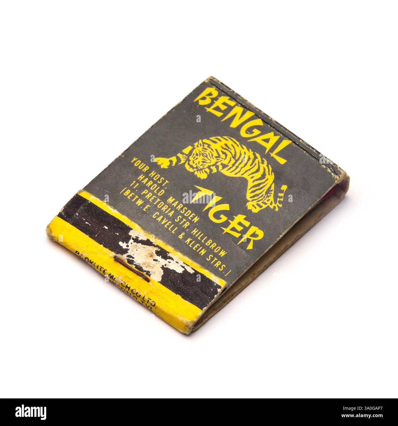 Bengal Tiger,1960's matchbook matchbox Stock Photo - Alamy