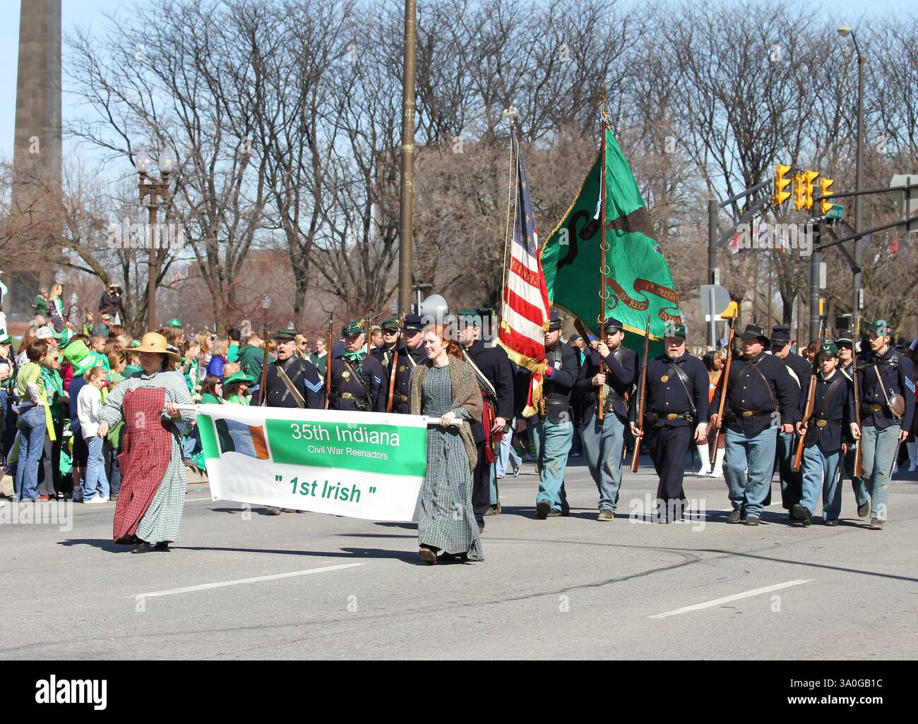 Indianapolis, IN,USA-March 17,2010:Unidentified Member of 35th Indiana ...