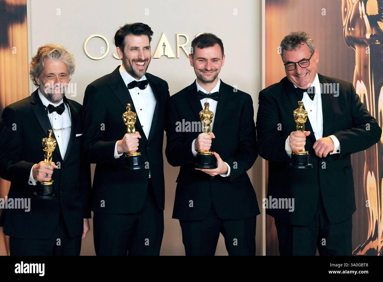 Paul Lambert, Stephen James, Rhys Salcombe und Gerd Nefzer mit den ...