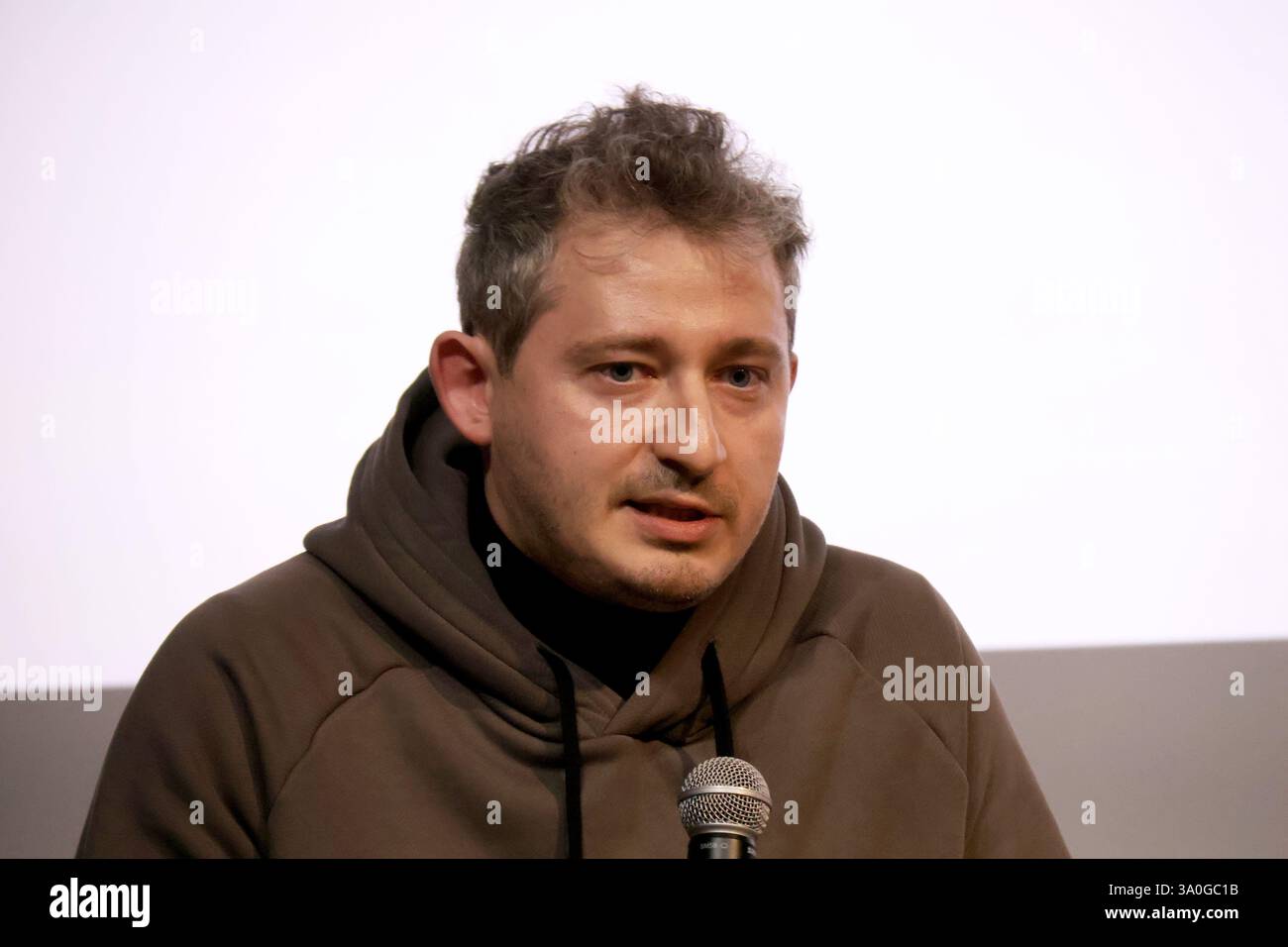 Serviceman and musician Mykolai Sierga attends the premiere of Memory ...