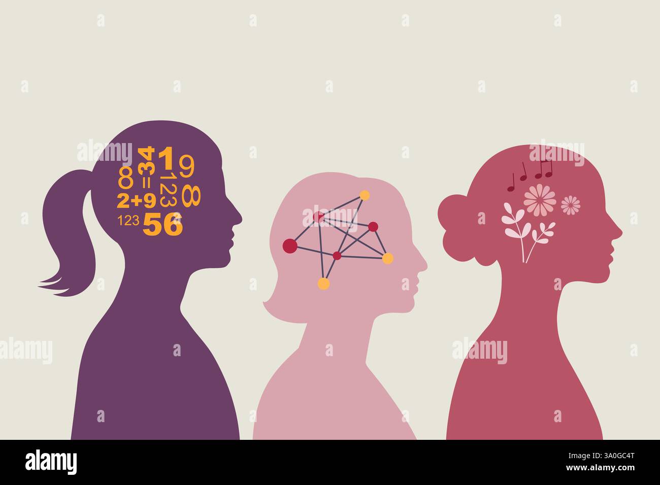 Autism in women, neurodiversity, ADHD, female brain Stock Photo - Alamy