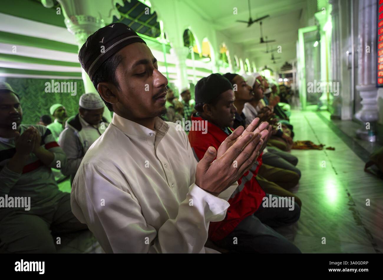 GUWAHATI, INDIA - MARCH 2: Muslims offer namaj at a mosque after ...