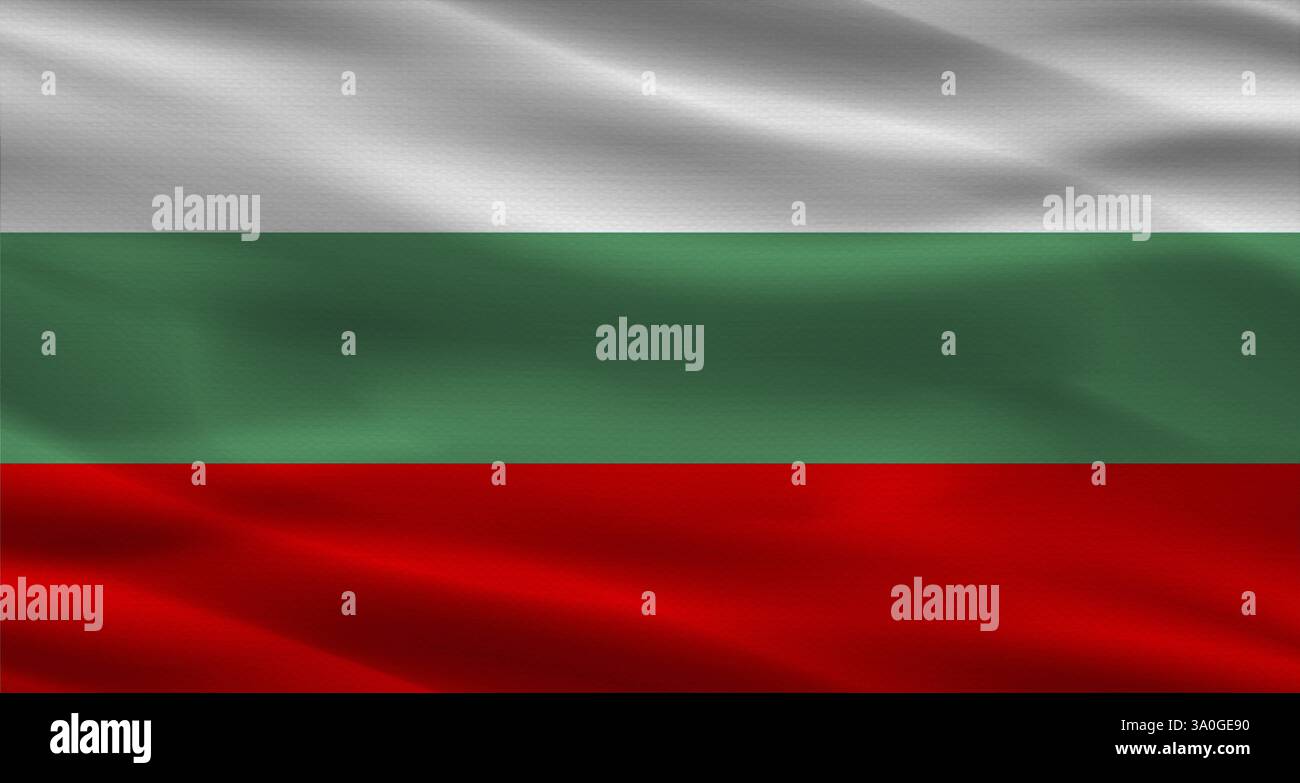 Bulgarian flag with fabric texture. Realistic flag of Bulgaria waving ...