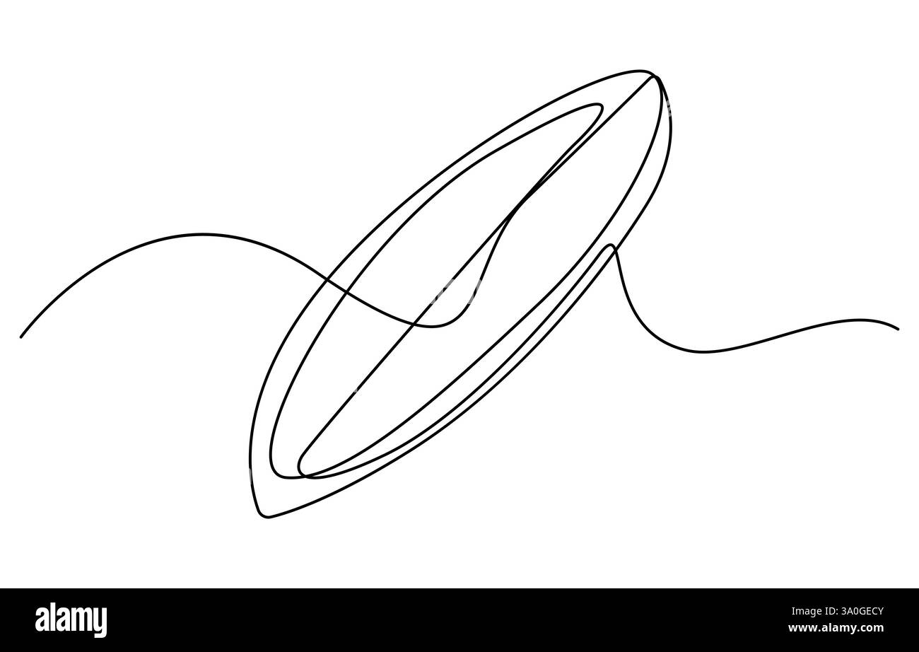 Single one line drawing Surfboard, surfer standing on beach holding ...