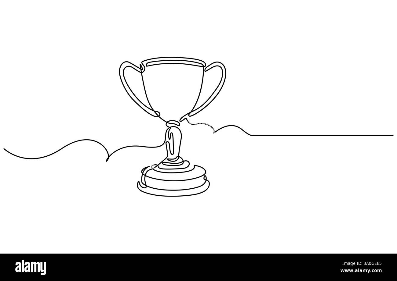 Continuous one line drawing of Winner trophy Stock Vector Image & Art ...