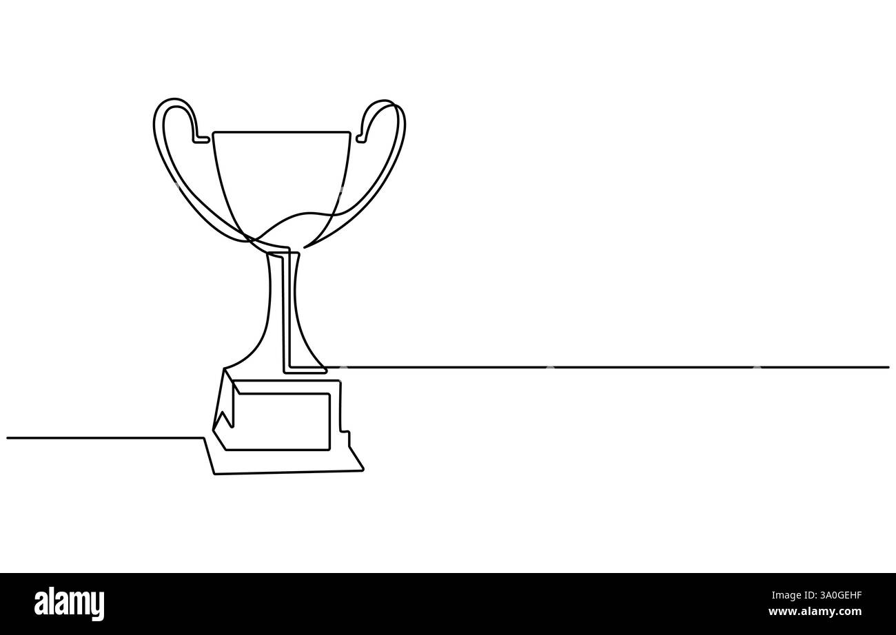 Continuous one line drawing of Winner trophy Stock Vector Image & Art ...