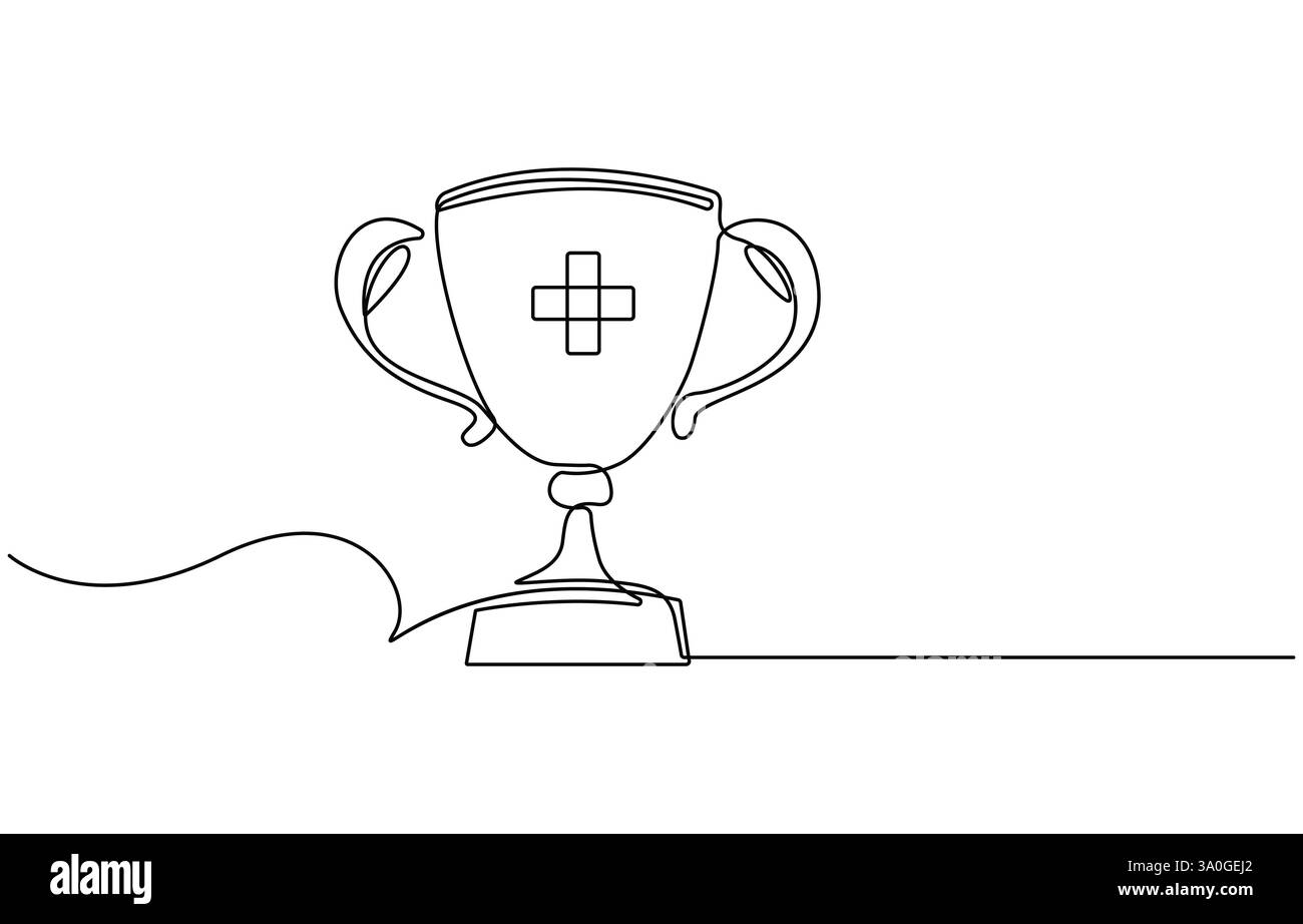 Continuous one line drawing of Winner trophy Stock Vector Image & Art ...