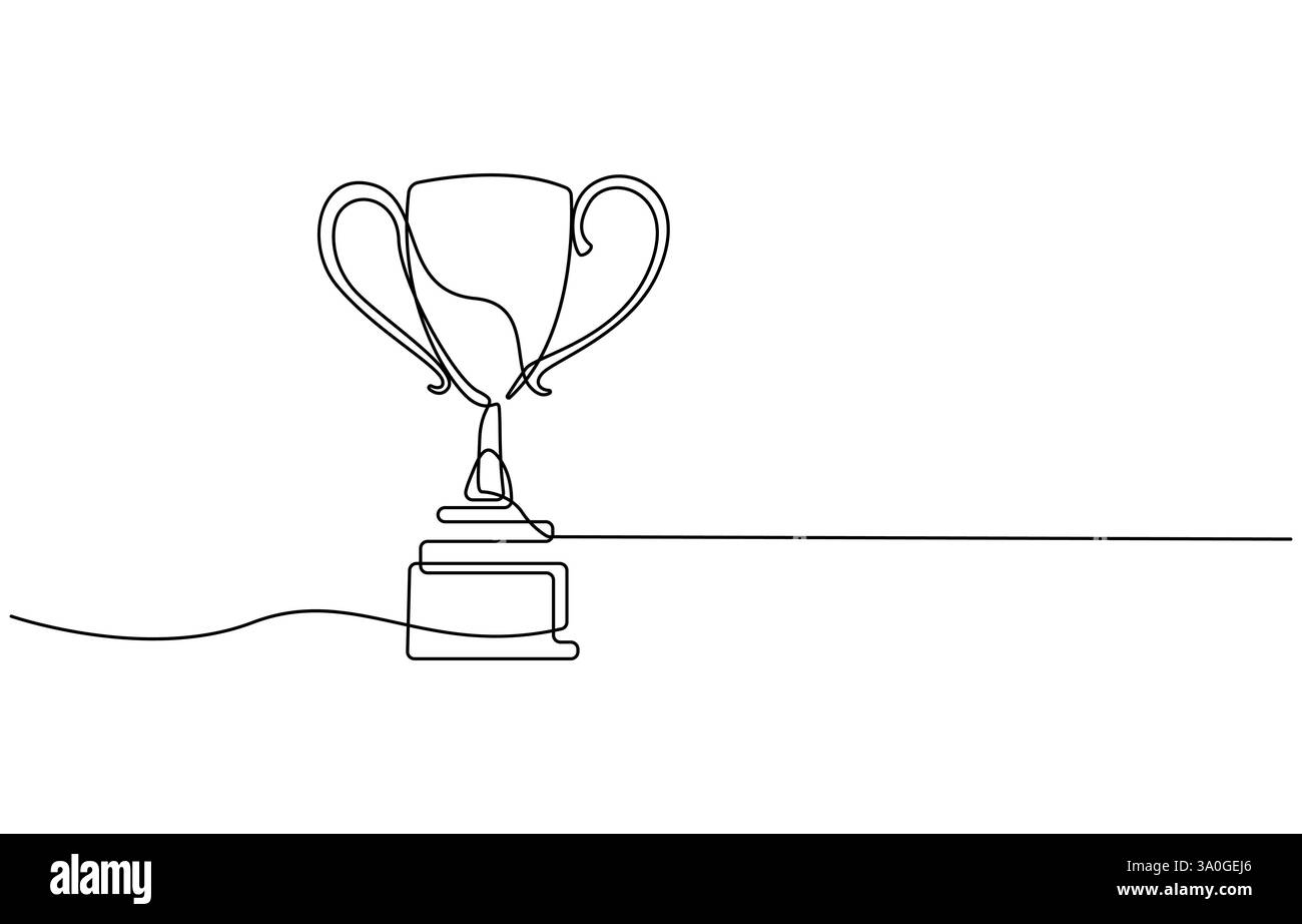 Continuous one line drawing of Winner trophy Stock Vector Image & Art ...