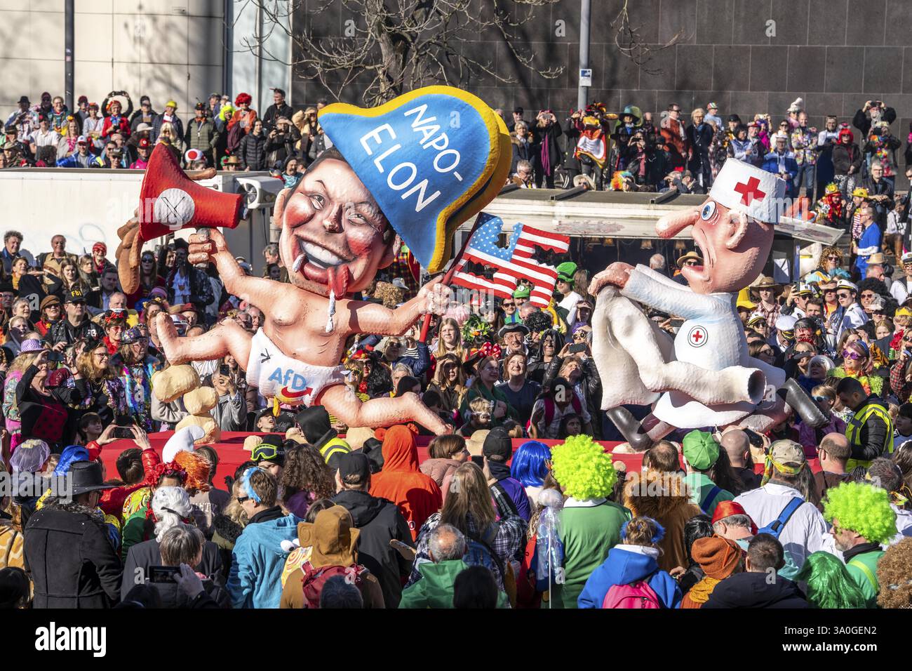 Rose Monday parade in Duesseldorf, themed float by float builder ...