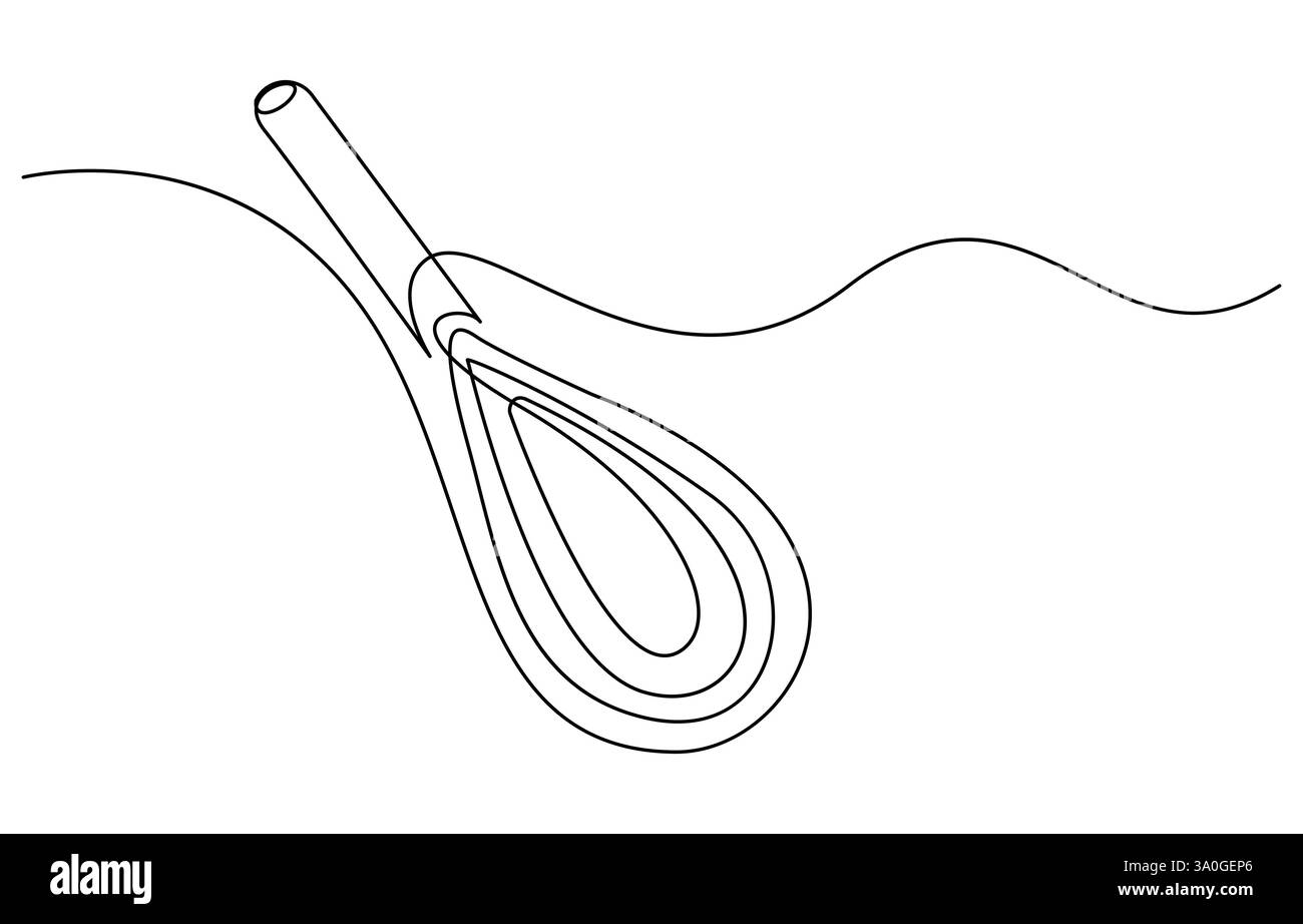 Continuous Line Drawing Of Balloon Whisk. One Line Of Kitchen Tool ...