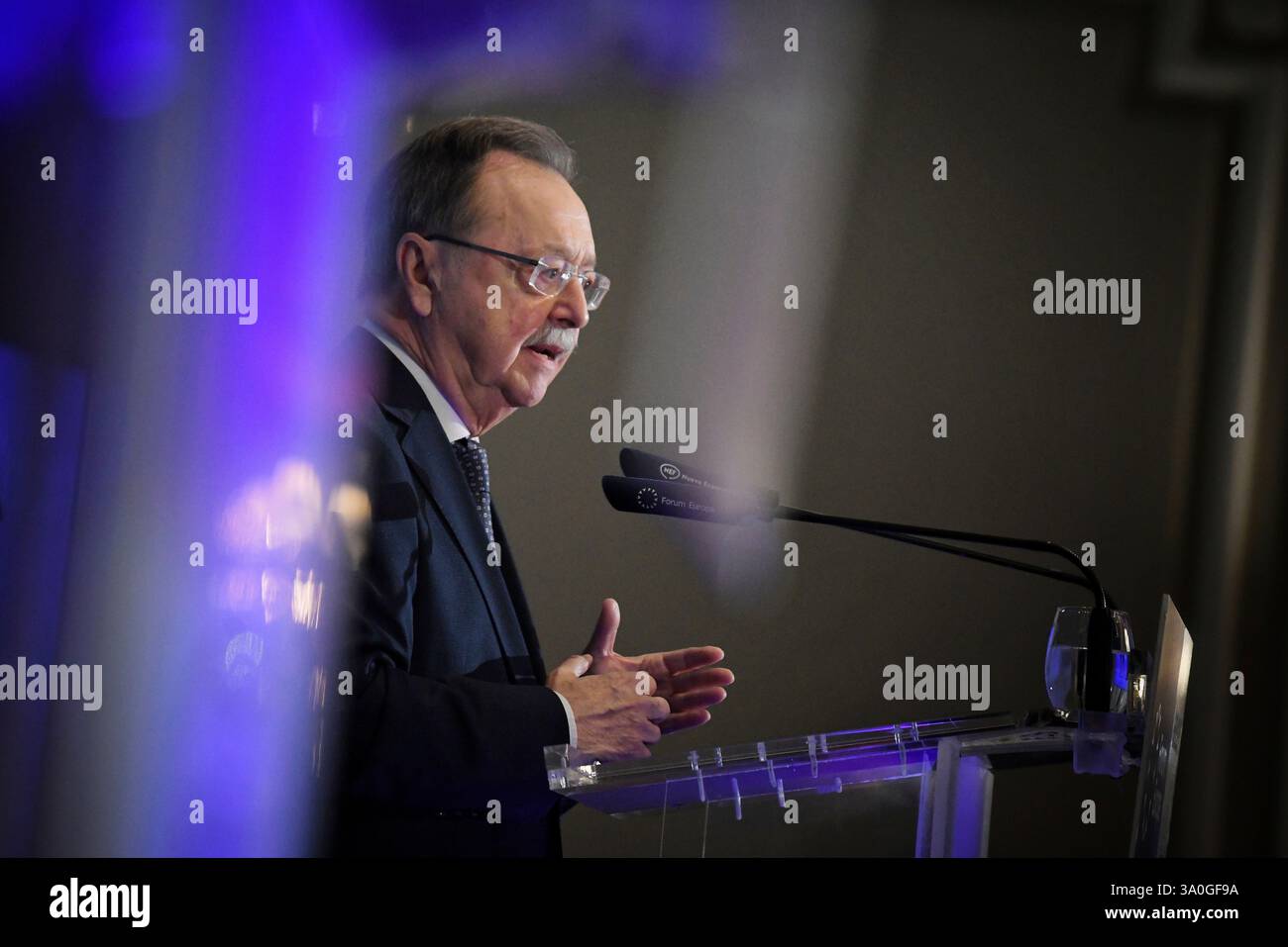 The president of Ceuta, Juan Jesús Vivas, speaks during a breakfast ...