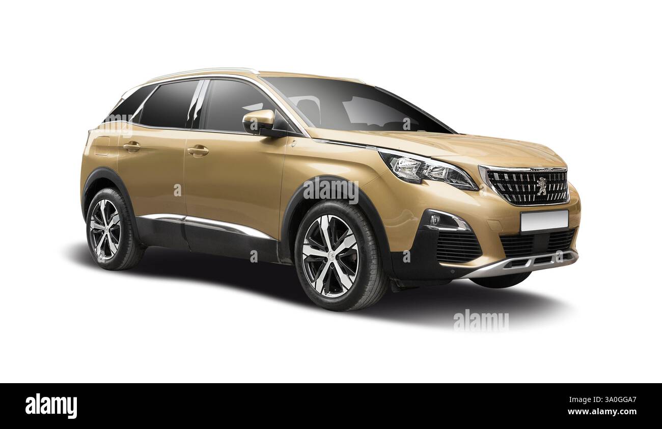 Peugeot 3008 SUV car isolated on white background Stock Photo - Alamy