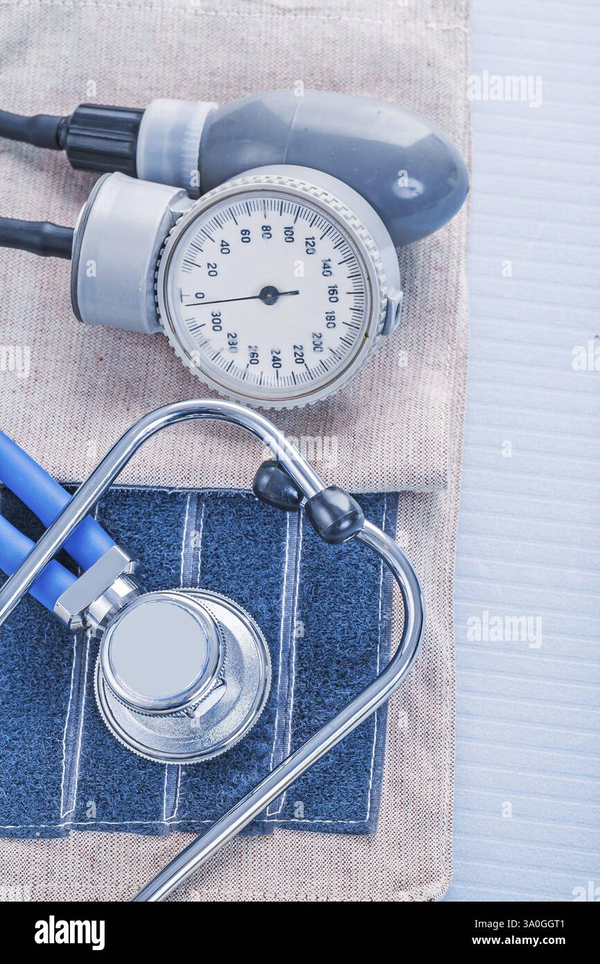 Blood pressure stethoscope medical concept Stock Photo - Alamy