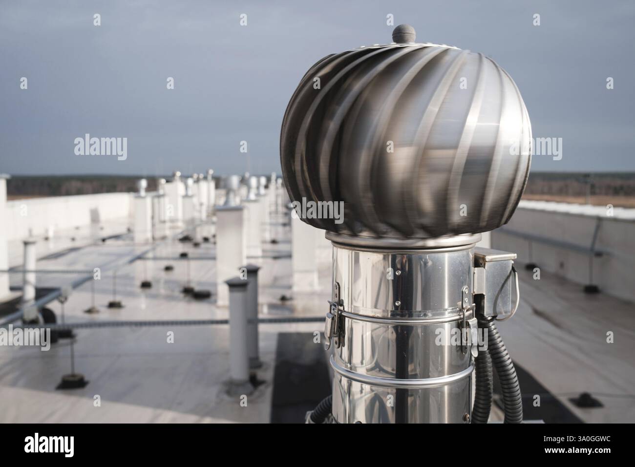 Hybrid chimney cowl on the ventilation duct Stock Photo - Alamy
