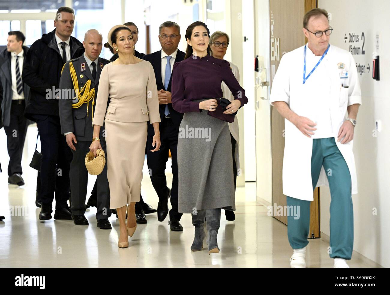 Queen Mary of Denmark visits the New Children's Hospital with president's spouse Mrs Suzanne ...